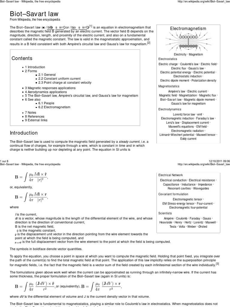 Biot Savart | PDF | Magnetic Field | Electromagnetic Induction
