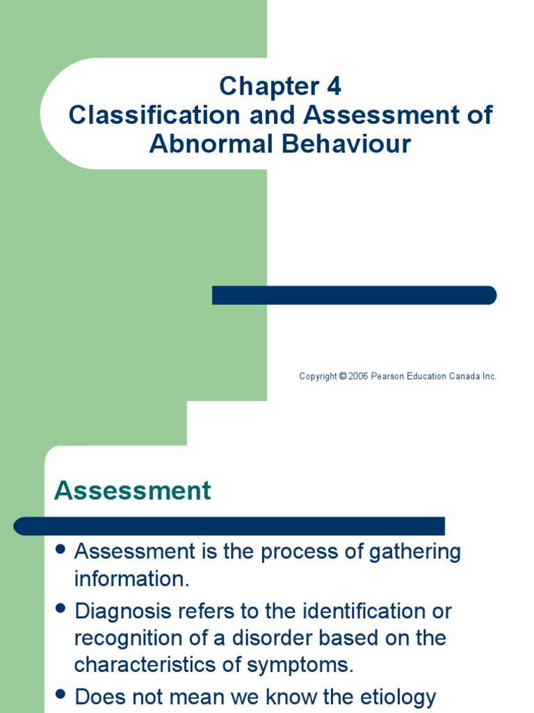 Chapter 4 Assessment of Abnormal Behaviour | PDF | Diagnostic And ...