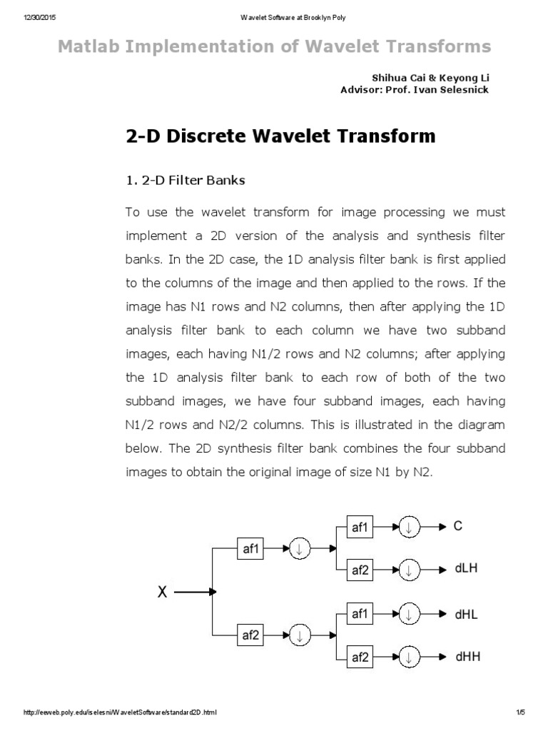Wavelet Software at Brooklyn Poly | PDF | Wavelet | Computational Science