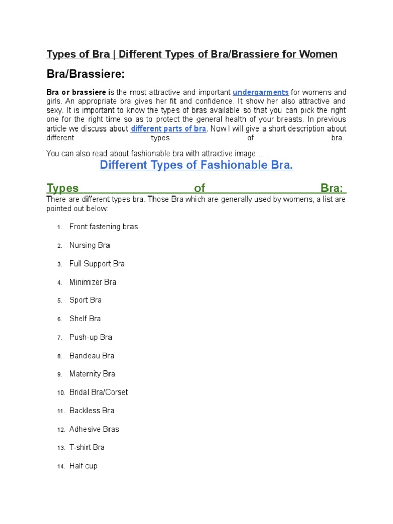 Different Types of Bras: Guide to Front Fastening, Nursing, Sports ...