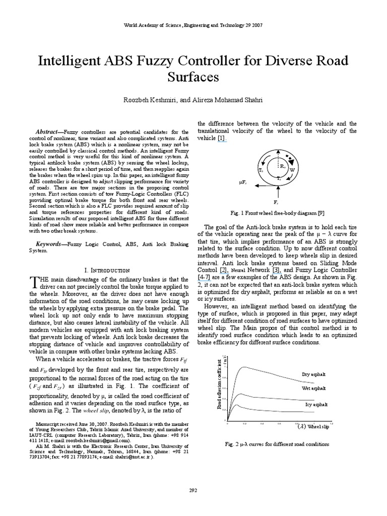 Fuzzy Logic | PDF | Anti Lock Braking System | Brake