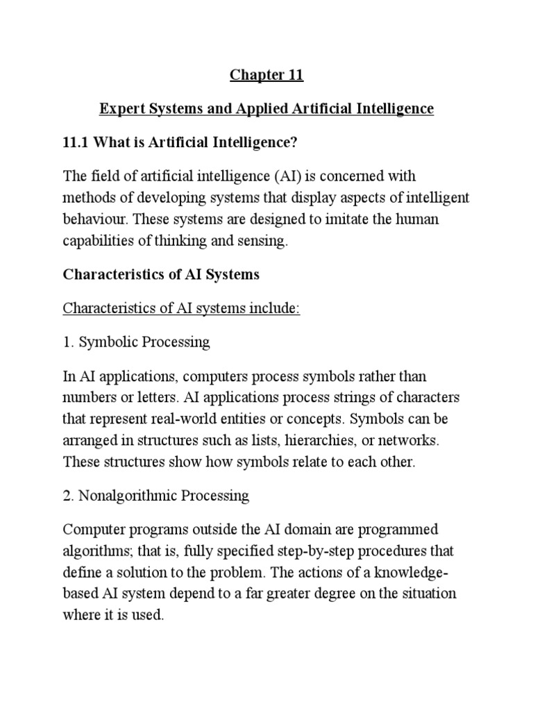 AI Expert Systems Chapter | PDF | Artificial Intelligence ...