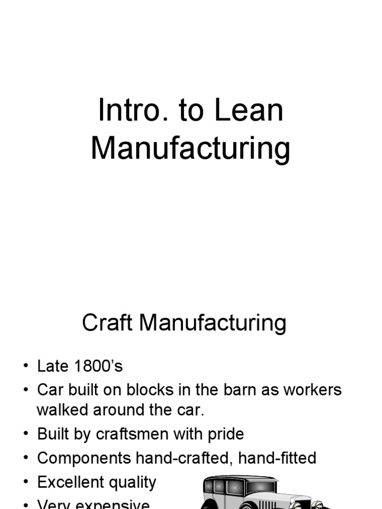 Intro To Lean Manufacturing | PDF | Lean Manufacturing | Process Management