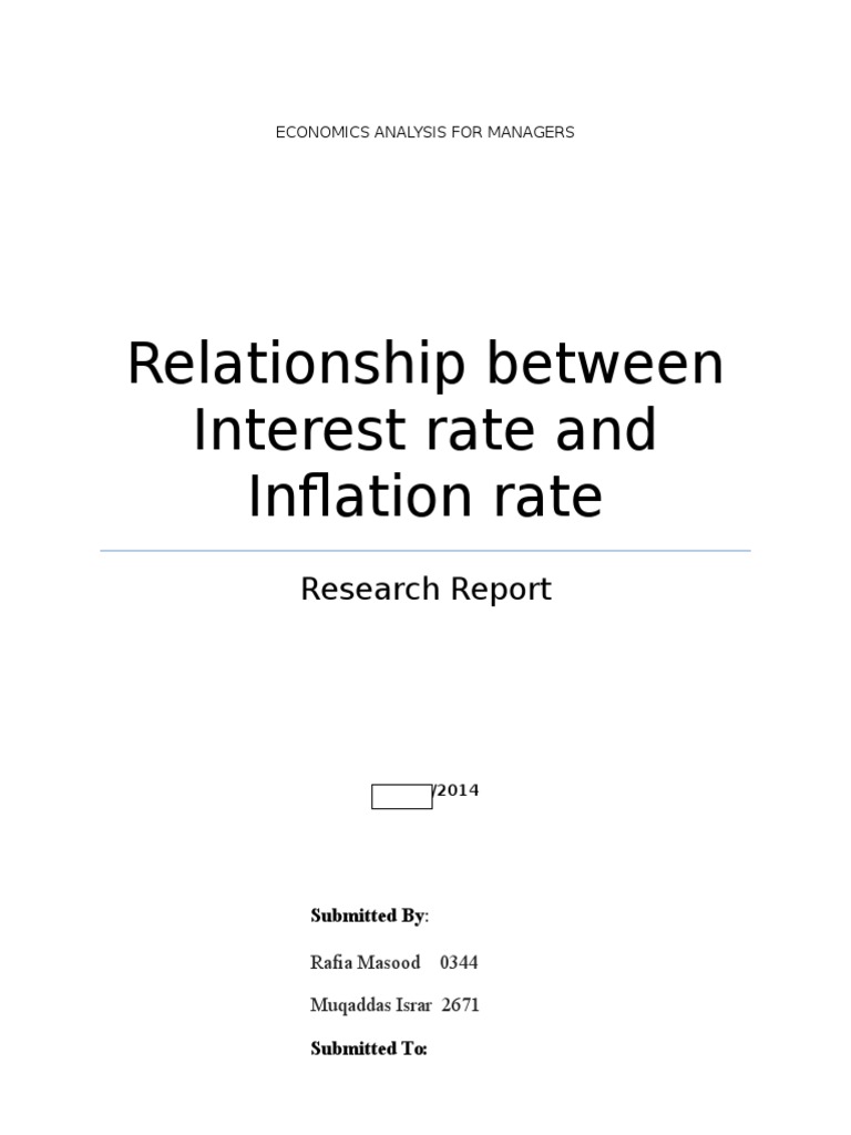 Relationship Between Interest Rate and Inflation Rate: Research Report ...