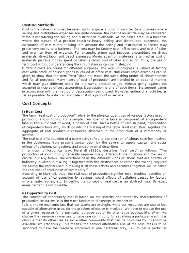 Costing Methods | PDF | Marginal Cost | Cost