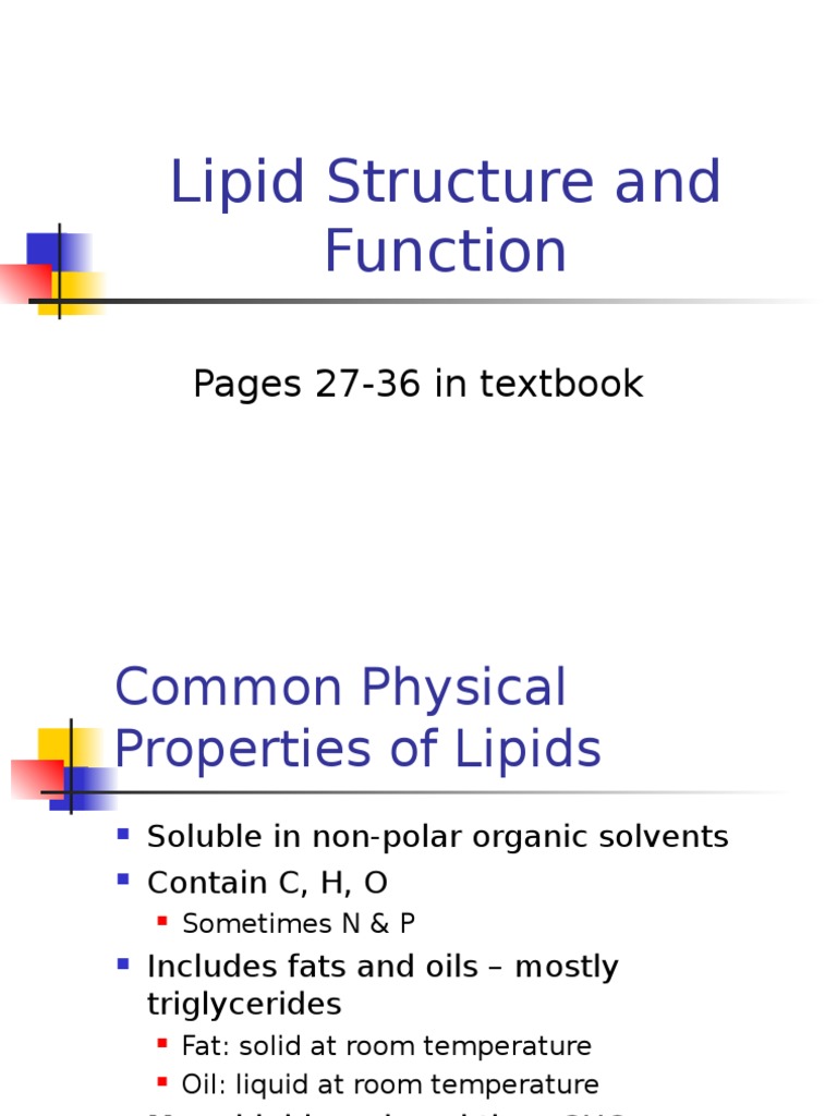 01 Structure of Lipids | PDF | Triglyceride | Lipid