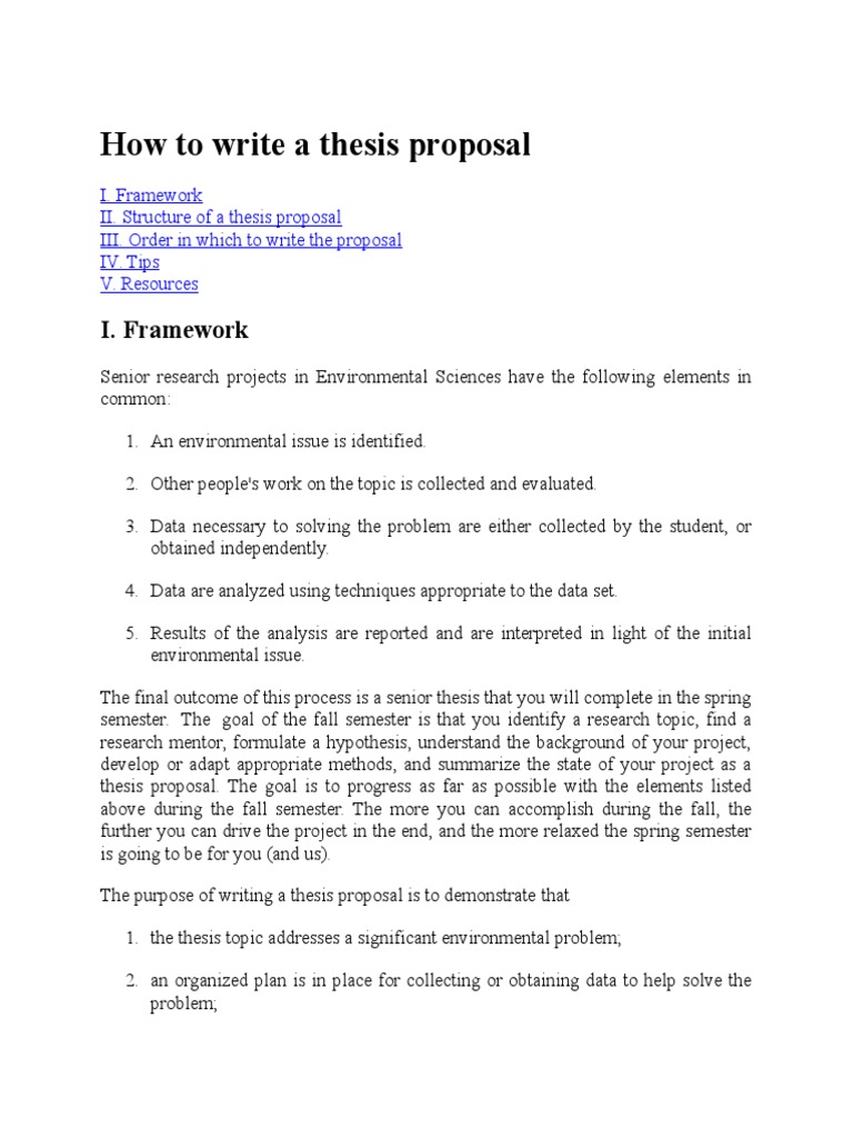 How To Write A Thesis Proposal | PDF | Thesis | Abstract (Summary)