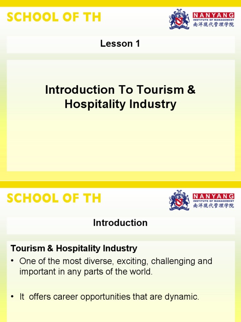 Introduction to Tourism & Hospitality | PDF | Tourism | Hotel