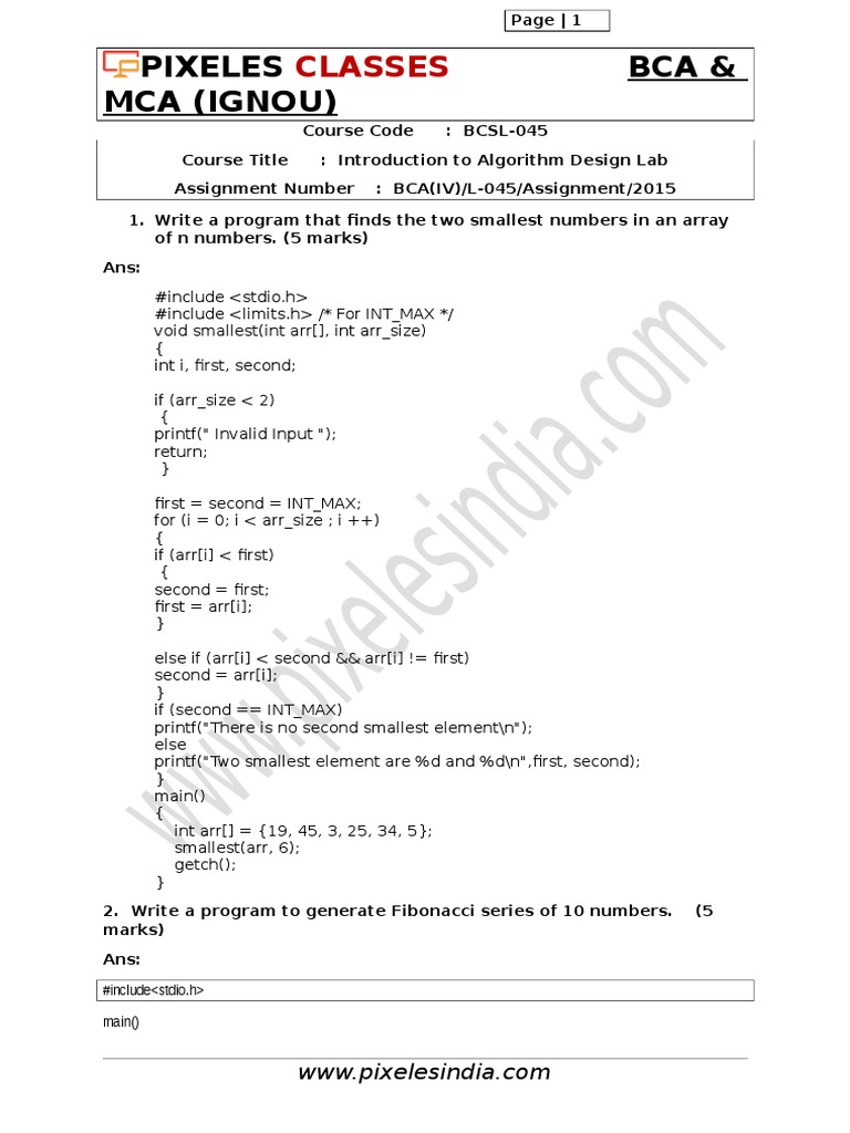 BCSL 045 | PDF | Array Data Structure | Algorithms And Data Structures