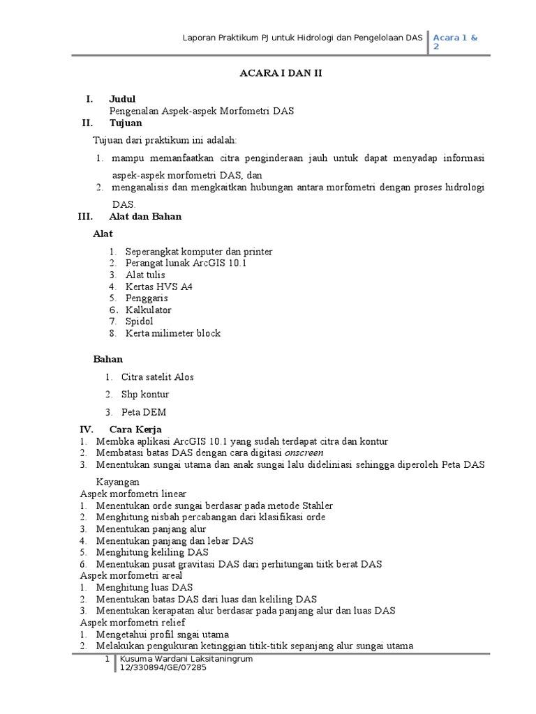 Pengenalan Aspek-Aspek Morfometri Das | PDF | Sains & Matematika
