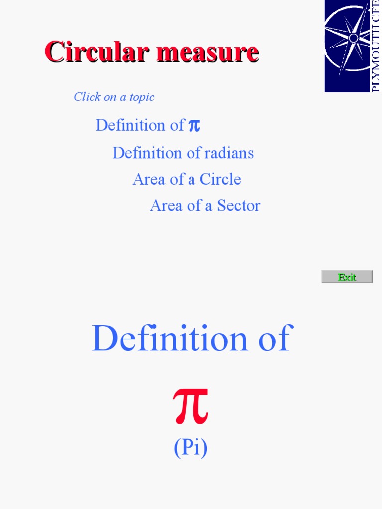 Circular Measure | Download Free PDF | Circle | Pi