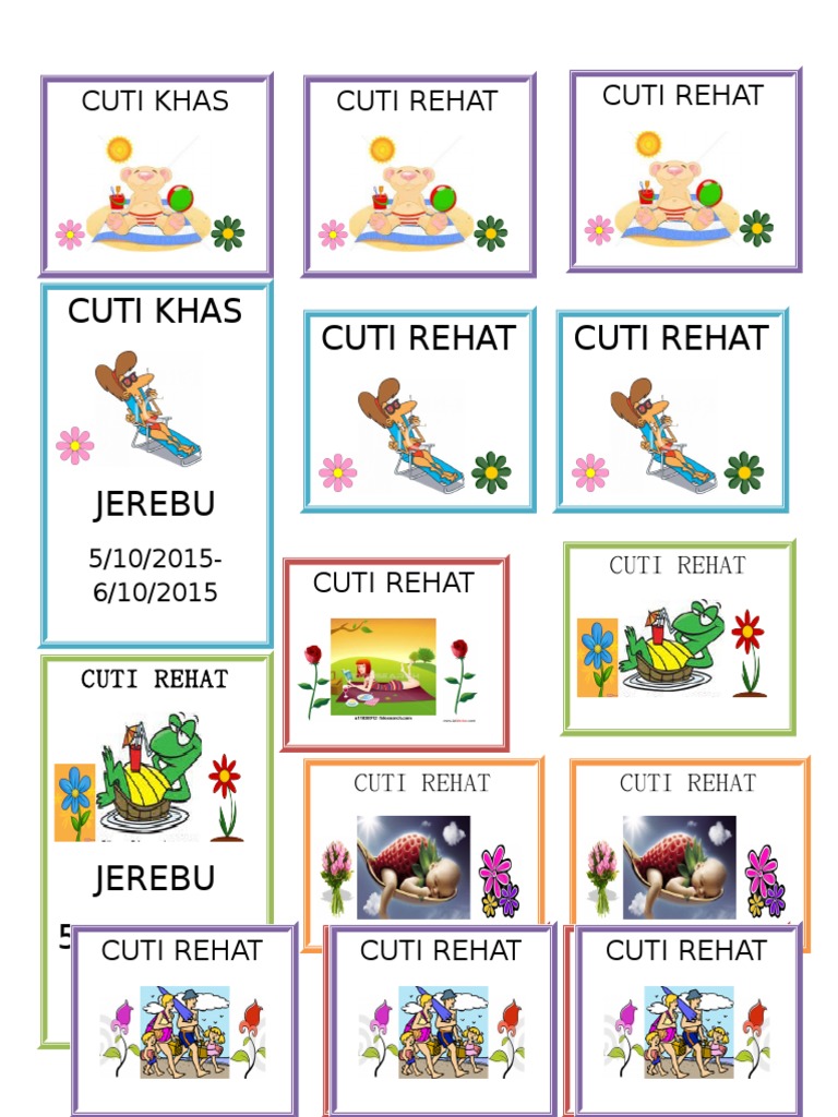 Cuti Rehat Sticker | PDF | Cooking, Food & Wine