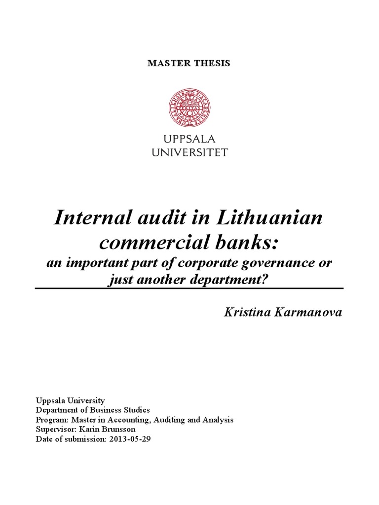 Internal Audit in Banks | PDF | Internal Audit | Audit Committee