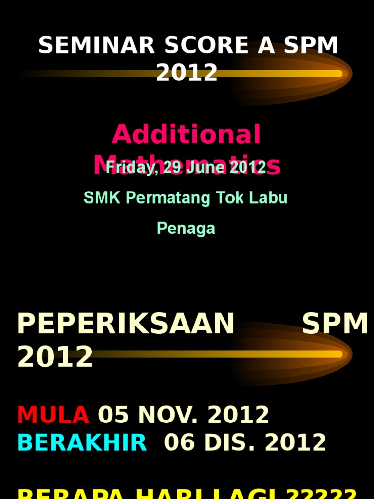 Seminar Score A Add Maths P2 | PDF | Trigonometric Functions | Sine