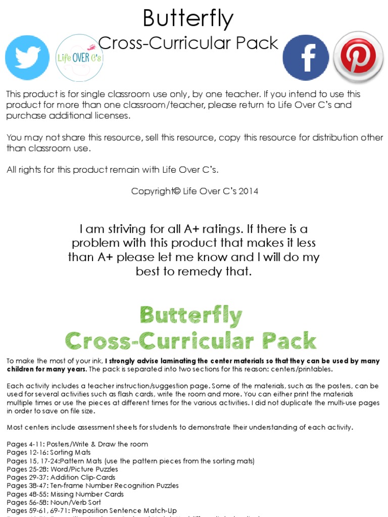 Cross-Curricular Pack: PP FF LL TT | PDF | Poster | Languages