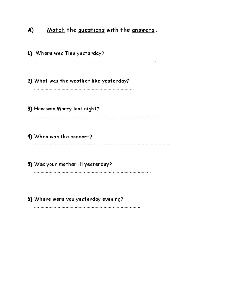Match The Questions With The Answers | PDF