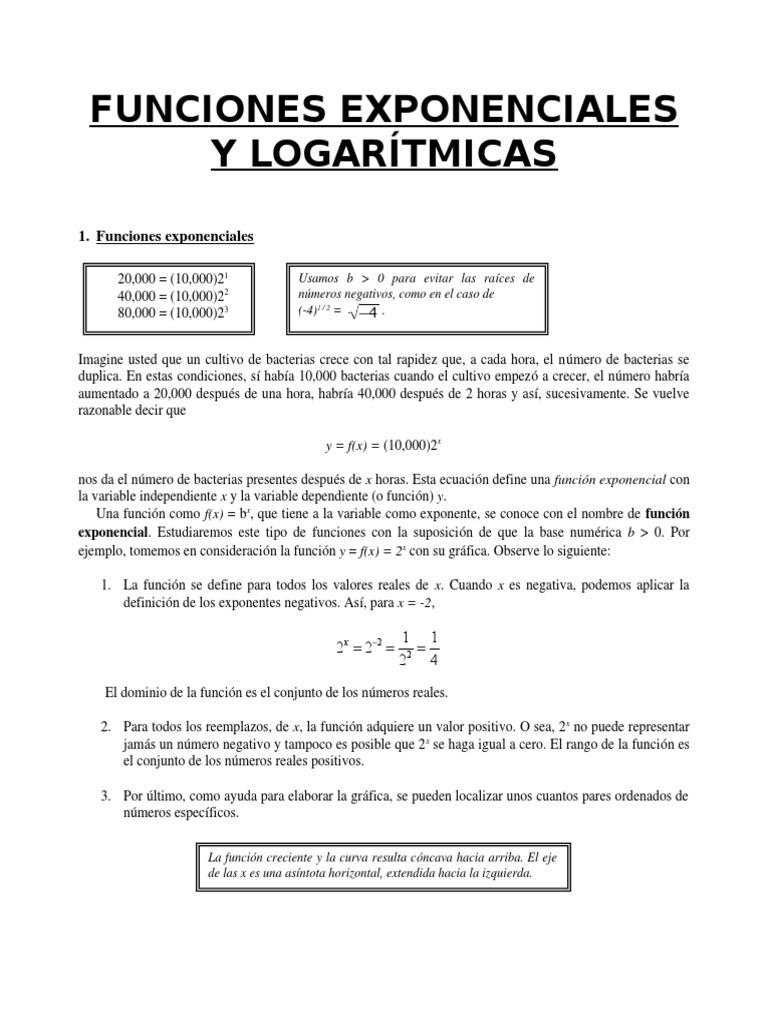 Funcion Exponencial y Logaritmica | PDF | Logaritmo | Exponenciación
