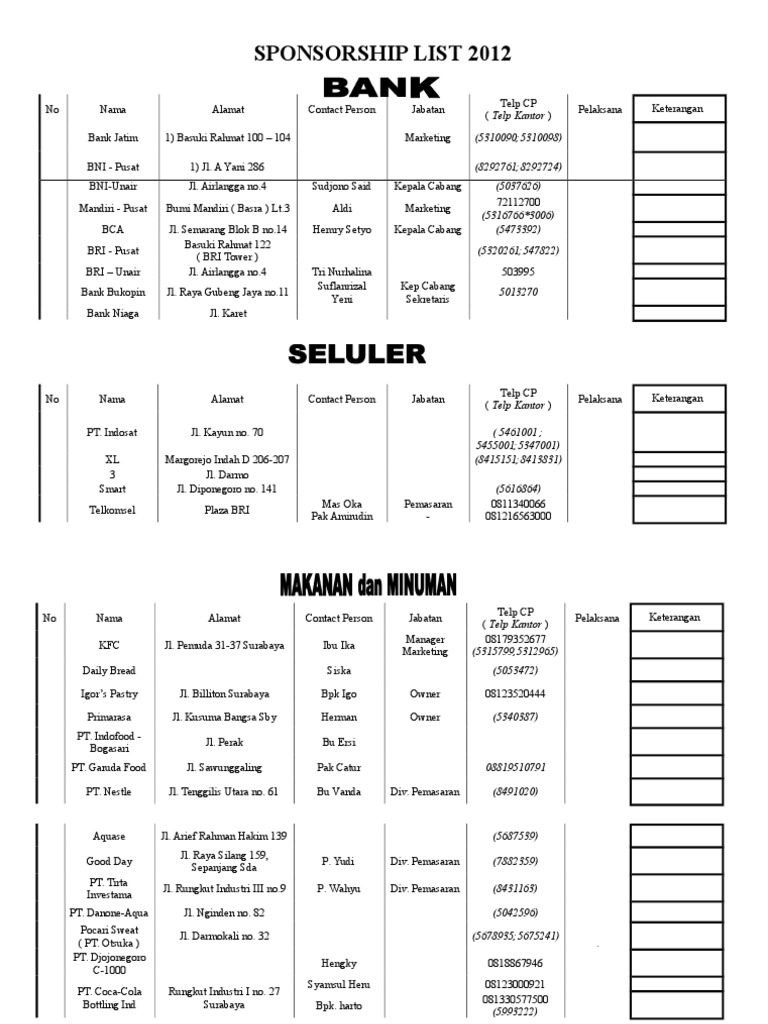 List Sponsor Full | PDF