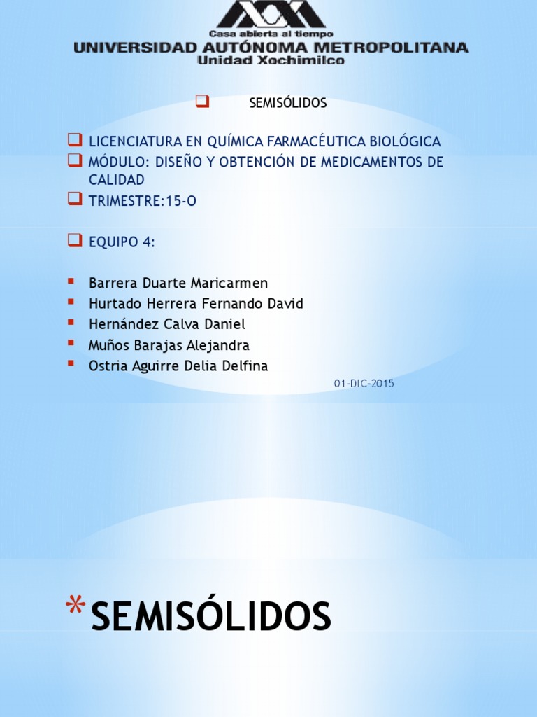 Guía de Semisólidos Farmacéuticos | PDF | Emulsión | Medicación tópica