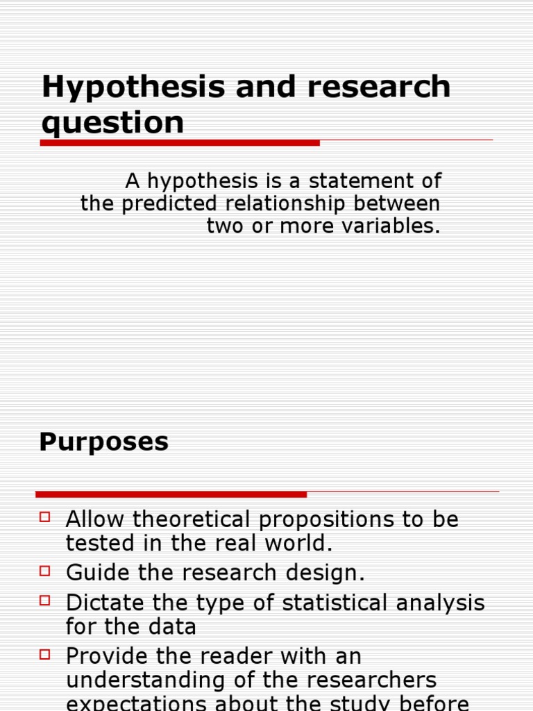 Hypothesis and Research Questionppppp | Hypothesis | Dependent And ...