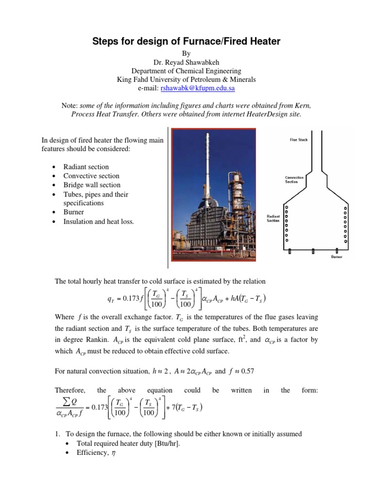 Furnace Heater Design | PDF