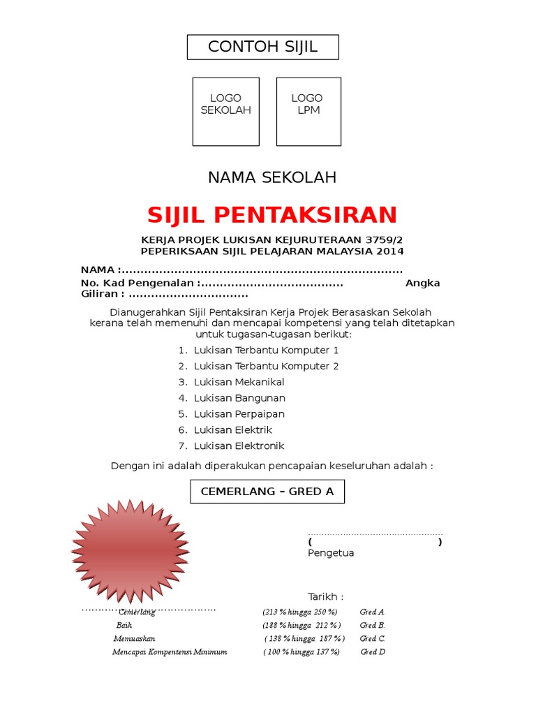 Contoh Sijil | PDF