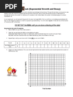 M&M Lab: Exponential Growth & Decay | PDF | Numbers | Exponential Function