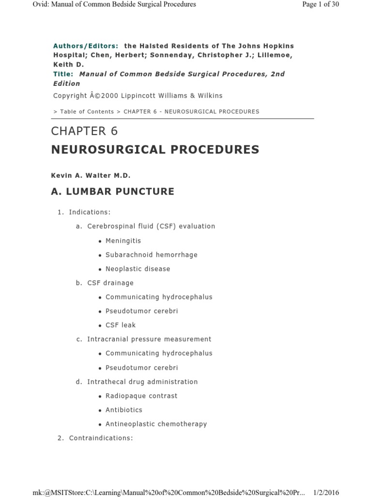 Manual of Common Bedside Surgical Procedures-CHAPTER 6 Neurosurgical ...