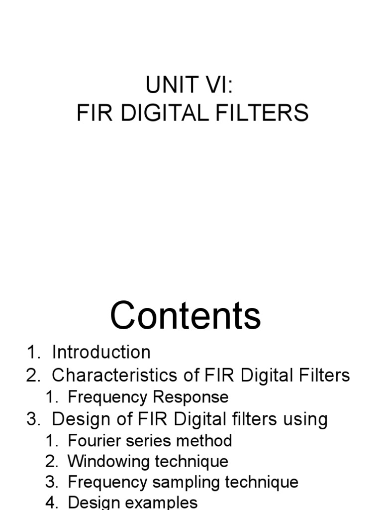 Dsp-Unit 6.2 Window Based Fir Filters | Download Free PDF | Signal ...