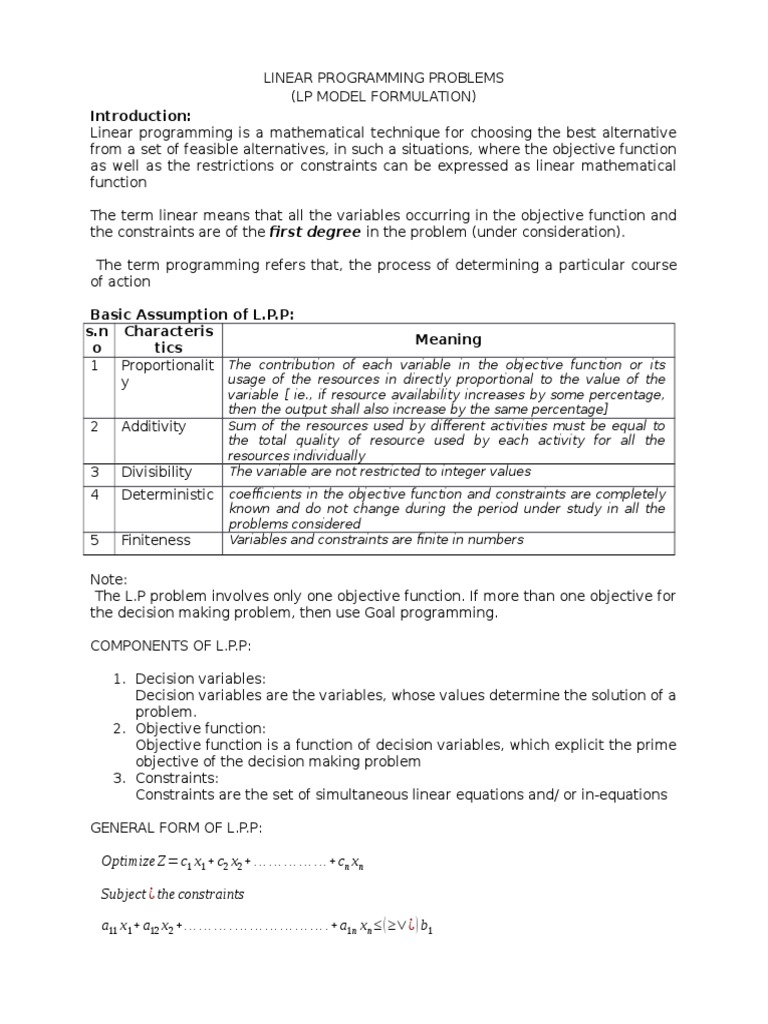 Linear Programming | Download Free PDF | Linear Programming | Loss Function