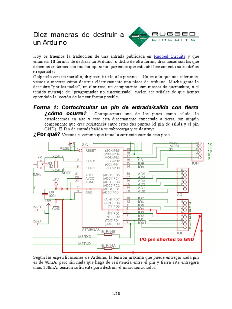 Diez Maneras de Destruir A Un Arduino | PDF | Arduino | Corriente eléctrica