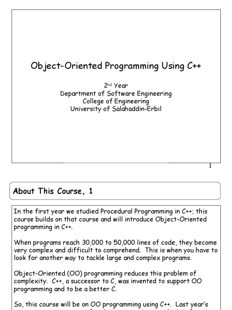 OO C++ Notes | PDF | Pointer (Computer Programming) | Subroutine