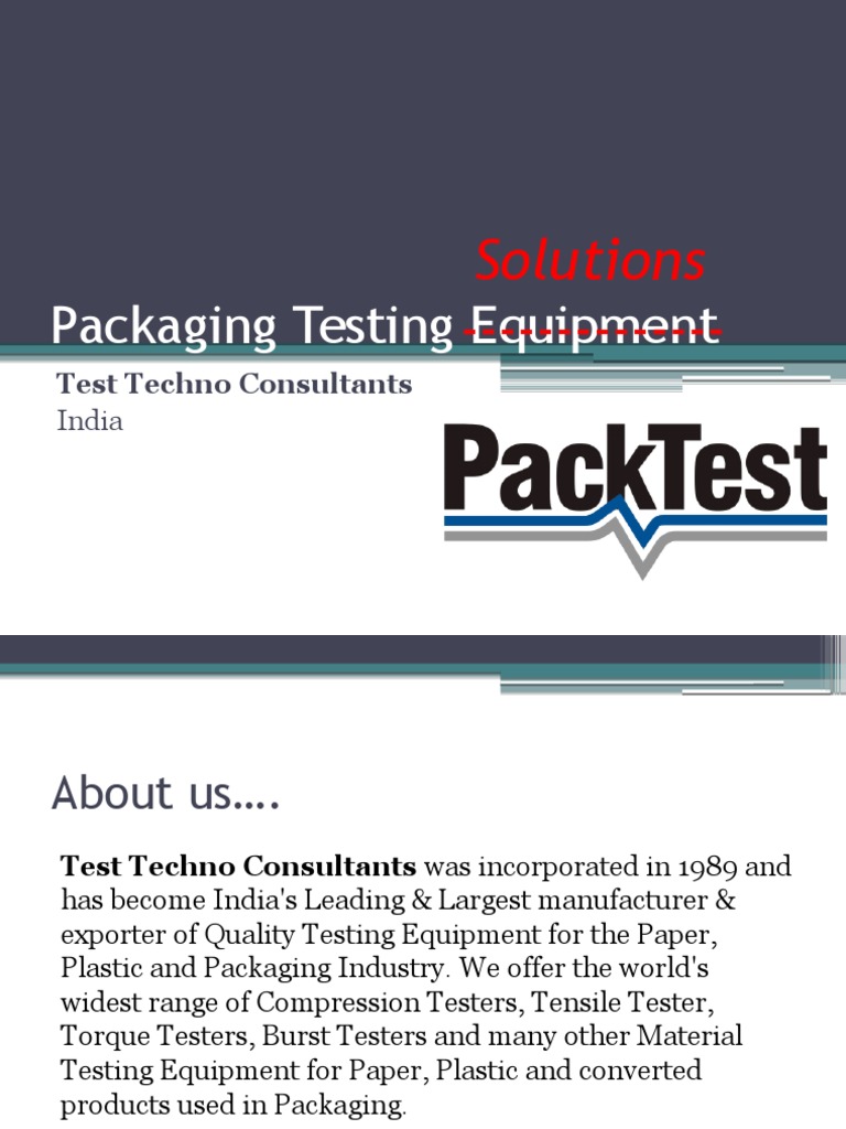 Packaging Testing Equipment | PDF | Paperboard | Industrial Processes