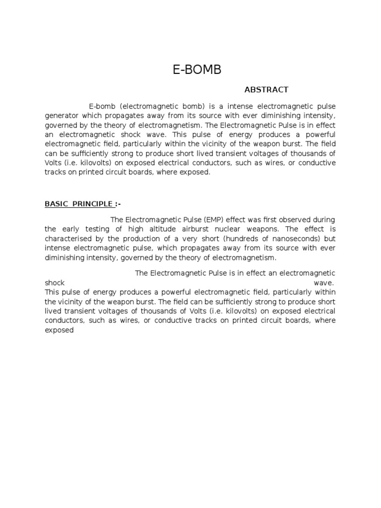 Understanding Electromagnetic Bombs | PDF