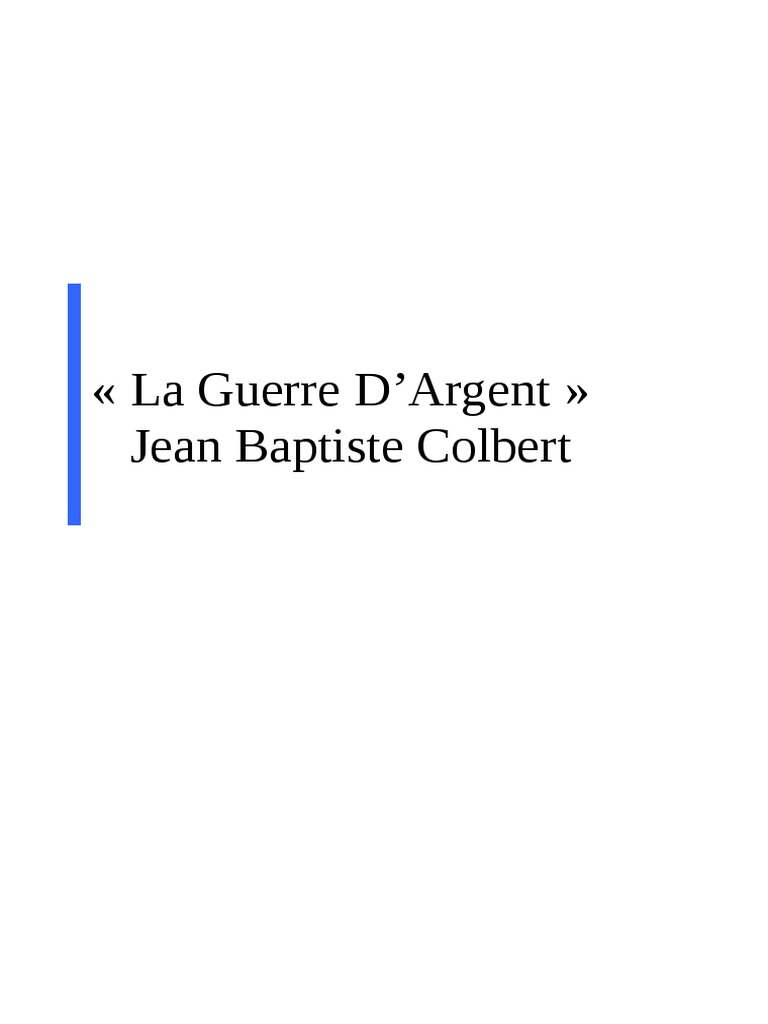 Colbert et le Mercantilisme Français | PDF | Mercantilisme ...