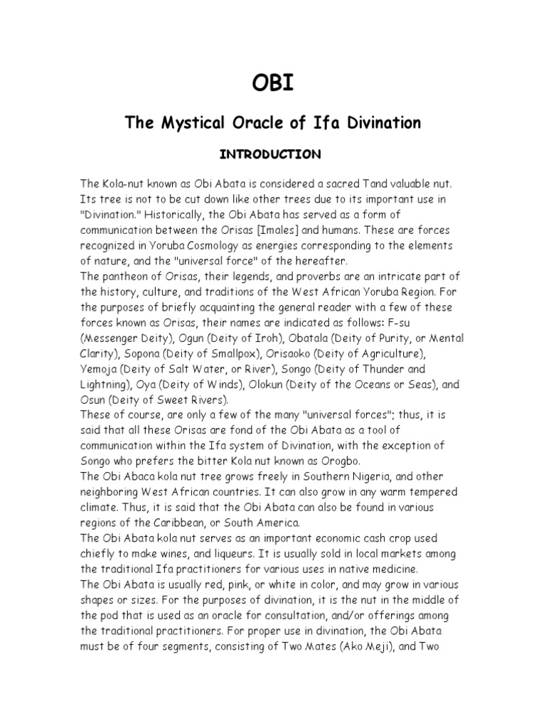 Obi | PDF | Divination | Deities