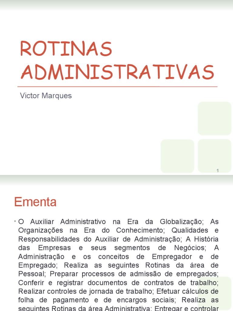 Exemplos de Rotinas Administrativas | PDF | Padronização | Logística