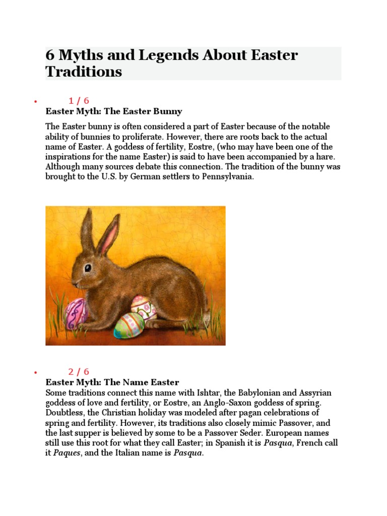 6 Myths and Legends About Easter Traditions: Easter Myth: The Easter ...