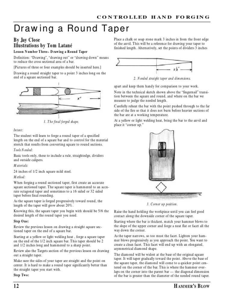 Drawing A Round Taper: by Jay Close Illustrations by Tom Latané | PDF ...