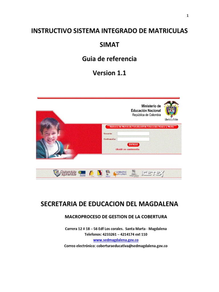 Instructivo SIMAT: Proceso de Matrícula | PDF | Contraseña | Spamming