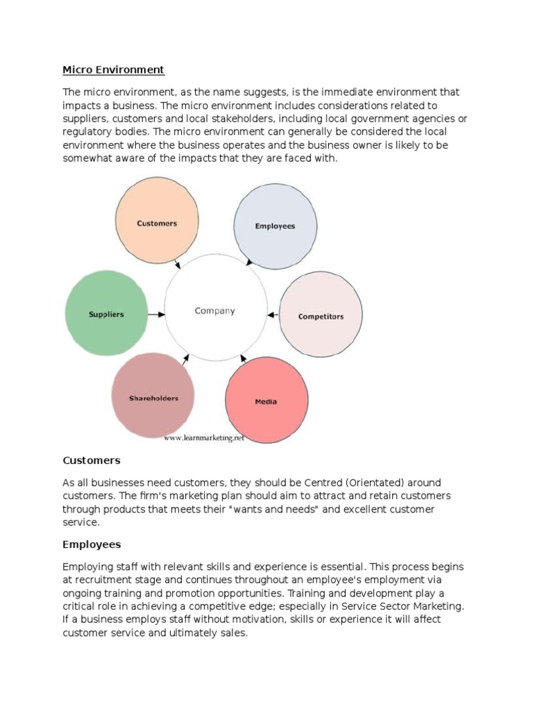 Market Analysis: Micro Environment | PDF | Supply Chain | Marketing
