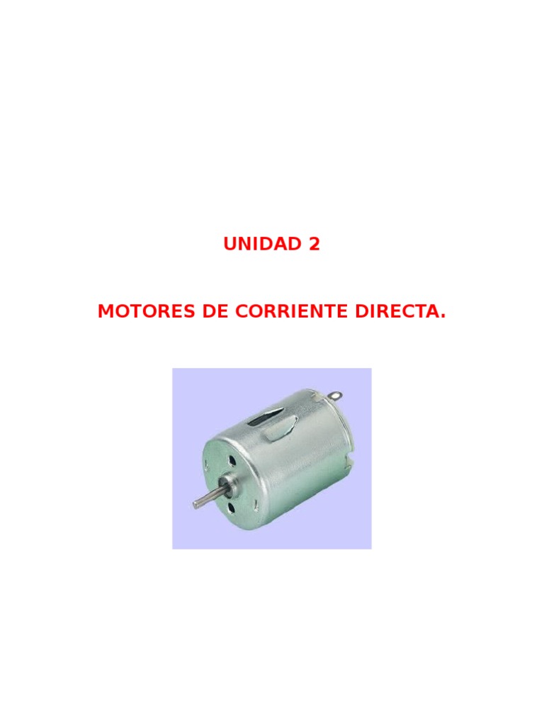 Motores de Corriente Directa: Fundamentos | PDF | Inductor | Corriente ...