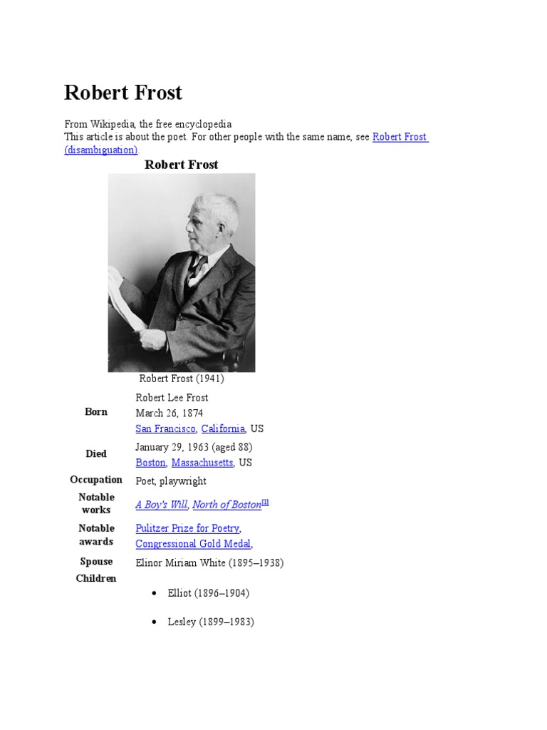 Robert Frost | PDF | Poetry