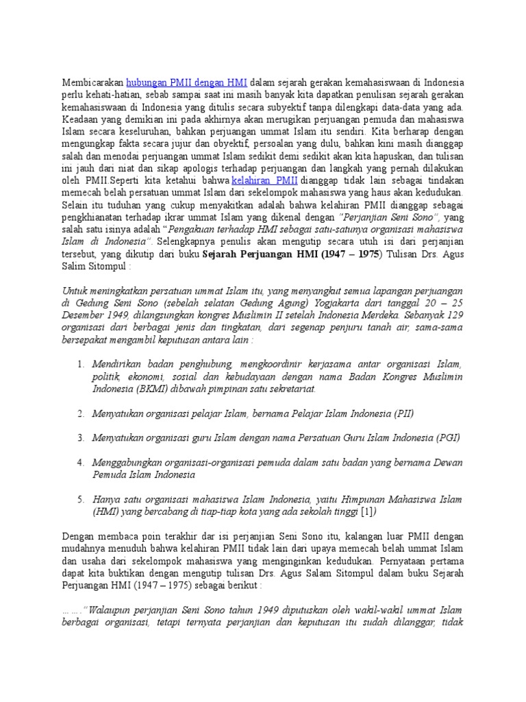 Hubungan HMI Dan PMII | PDF