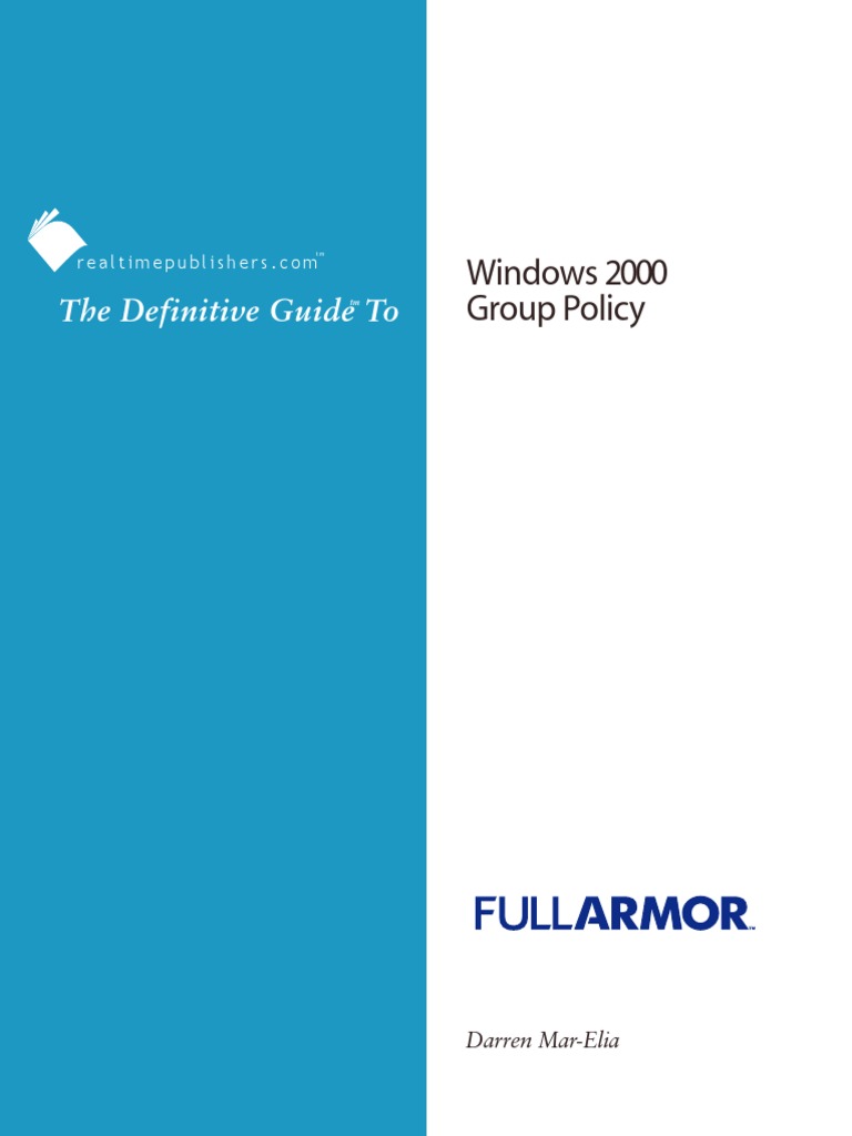 Windows Group Policy | PDF | Group Policy | Windows 2000