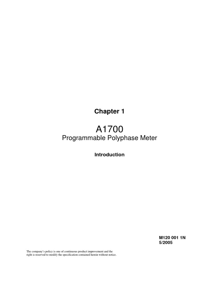 Chapter 1 From Manual A1700 Pdf Input Output Computer Engineering