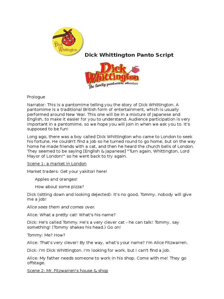 Dick Whittington Panto Script | PDF