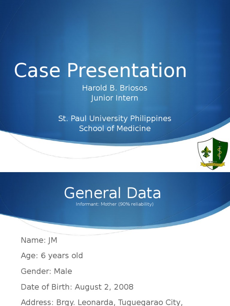 Pediatrics Case Presentation | PDF | Diseases And Disorders | Medicine