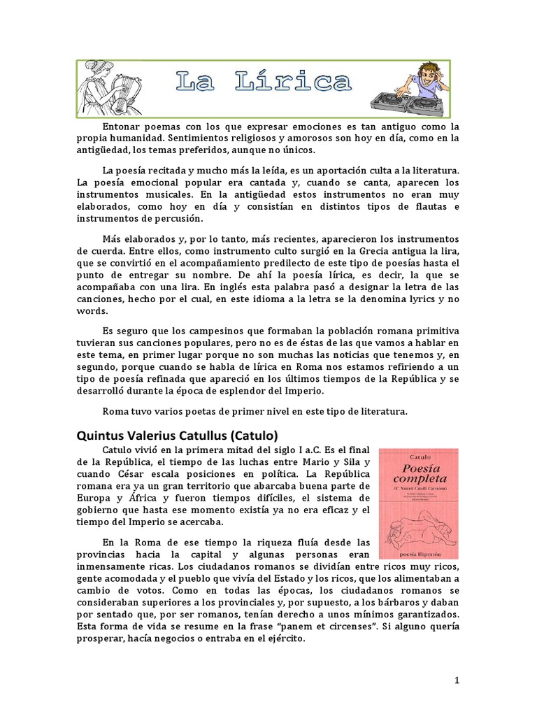 La Lírica Romana | PDF | Poesía lírica | Horacio