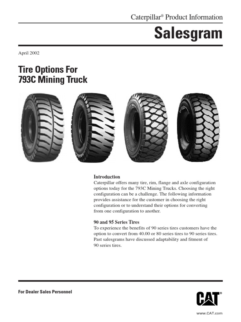 CAT SG 793 - Tire - Options | PDF | Tire | Axle
